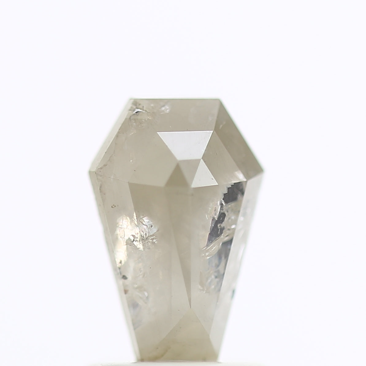 1.09 Carat Grey Coffin Cut Salt & Pepper Diamond 8.41 MM